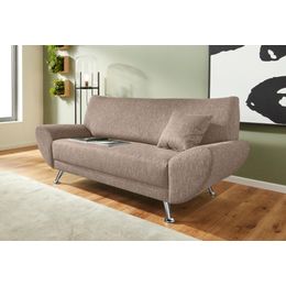 2-Sitzer Home Affaire "Saltare, elegant & komfortabel, toller Designfu&szlig;, Breite 174cm, bequem", beige, B:174cm H:78cm T:82cm, Kunstleder SOFTLUX;Luxus-Microfaser ALCAZAR (100% Polyester);Feinstruktur (100% Polyester), Sofas, bequeme Armlehnen