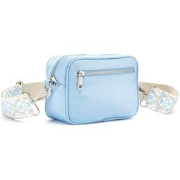 Umh&auml;ngetasche Lascana "Minibag, Crossbody Bag, Damentasche, Schultertasche", Damen, Gr. B/H/T: 19cm x 15cm x 8cm, blau (hellblau), Stoff, Textil, unifarben, Taschen Umh&auml;ngetasche, Handtasche Damen zum Umh&auml;ngen mit auswechselbaren Schulterriemen VEGAN