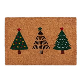Fu&szlig;matte Astra "Kokosvelours Tannenb&auml;ume 40x60", beige, B:40cm H:1,4mm L:60cm, Kokos, Teppiche, Fu&szlig;matte, Kokos, Nat&uuml;rliches Material, Tannenbaum, Weihnachten