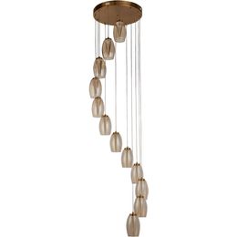 Searchlight LED-H&auml;ngeleuchte "H&auml;ngeleuchte Cyclone, 12-flammig", braun (bronze), 12, &Oslash; 52cm, 1 Stk., Leuchten, Stalaktit-Optik