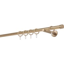 Gardinenstange mydeco "20mm Cap Wandtr&auml;ger 12 cm", grau (messingfarben), L:240cm, Gardinenstangen