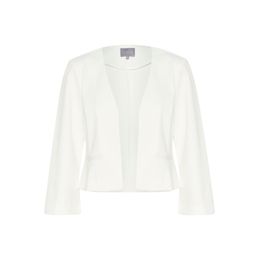 Blusenblazer Culture "Blazer CUeloise", Damen, Gr. 40, wei&szlig; (spring gardenia), Obermaterial: 74% Polyester PES. 22% Viskose CV. 4% Elasthan EL., Blazer Blusenblazer
