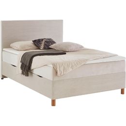 Meise M&ouml;bel Boxbett MEISE.M&Ouml;BEL "Korsika inkl. Bettkasten, mit Cord-Stoff bezogen", beige, B:142cm L:209cm, Stoffbezug Poso (100% Polyester), Komplettbetten, Boxspringbett
