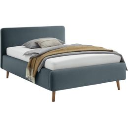Meise M&ouml;bel Polsterbett MEISE.M&Ouml;BEL "Mattis", blau (eisblau), B:141cm H:105cm L:218cm, Bezug Bett: Struktur Gewebe (100% Polyester), Betten, Polsterbett, Topseller, wahlweise mit Bettkasten
