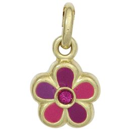 Blumenanh&auml;nger Jobo "Anh&auml;nger Blume", gold (gelbgold 333), Schmuckanh&auml;nger, Damen, Gelbgold 333, 333 Gold mit einem Glasstein