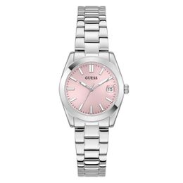Quarzuhr Guess "ALICE", silber (silberfarben), Armbanduhren, Damen, Quarzuhr, Armbanduhr, Damenuhr, Edelstahlarmband, Datum, Kristallglas