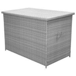 Truhe VENTURE HOME "ger&auml;umige Kissenbox 150 &times; 90 &times; 100 cm aus Korbgeflecht", grau, B:150cm H:100cm T:90cm, Polypropylen, Truhen, Aufbewahrungsbox, UV-best&auml;ndig, wetterfest, Stahlrahmen, ger&auml;umig