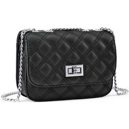 Umh&auml;ngetasche Lascana "Minibag, Schultertasche, Henkeltasche, Crossbody Bag", Damen, Gr. B/H/T: 19cm x 14cm x 5cm, schwarz, Lederimitat, unifarben, Taschen Umh&auml;ngetasche, Handtasche Damen zum Umh&auml;ngen, mit Kettenhenkel, VEGAN