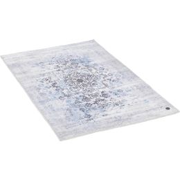 Badematte Tom Tailor HOME "Oriental Bath SIX", blau, H:7mm, Polyester, Badematten, Badematte, Badteppich, Orient-Optik, Vintage Design, waschbar