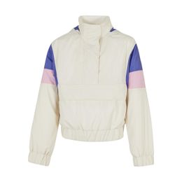 Outdoorjacke Urban Classics "Urban Classics Damen Girls Light 3-Tone Pull Over Jacket", M&auml;dchen, Gr. 110/116, sandwei&szlig;, liladay, girlypink, 100% Polyester, mehrfarbig, normal, ohne Ausschnitt, Jacken Outdoorjacke