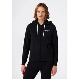 Kapuzensweatjacke Champion "Graphic Full Zip Hoodie", Damen, Gr. S, nbk, Obermaterial: 55% Baumwolle, 45% Polyester, Sweatjacken, mit Kapuze, aus Baumwolle und Polyester