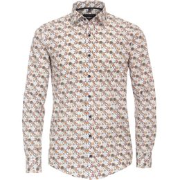 Langarmhemd Casamoda "Casamoda Freizeithemd Print", Herren, Gr. XL, Normalgr&ouml;&szlig;en, orange, 100% Baumwolle, bedruckt, l&auml;ssig geschnitten, Hemden