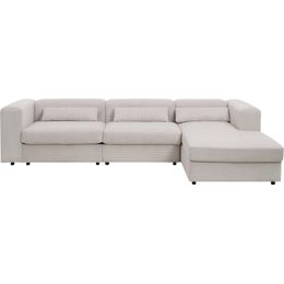 Ecksofa "Uno, L-Form, Breite: 307cm", creme, B:307cm H:71cm T:155cm, 100% PES, ATLANTIC HOME COLLECTION, Sofas, Ecksofa, beidseitig montierbarem Longchair,mit Taschenfederkern, in Cord