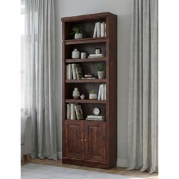 B&uuml;cherregal OTTO HOME "mit 2 T&uuml;ren Soeren Regal Aktenregal B/T/H: 80/29/220 cm", dunkelbraun, B:80cm H:220cm T:29cm, Massivholz, Regale, B&uuml;cherregal, massive Kiefer, FSC-zertifiziert