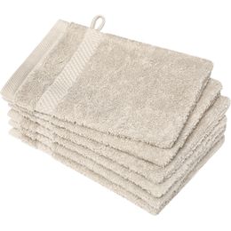 Waschhandschuh Dyckhoff "Planet", beige (sand), B:16cm L:21cm, Walkfrottier, Waschlappen, 450 g/m&sup2;, aus reiner Baumwolle, trocknergeeignet