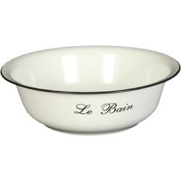 Waschsch&uuml;ssel AMBIENTE HAUS "aus Emaille 32 cm", beige (creme), B:32cm H:11cm T:32cm, Waschtische, mit Le Bain Aufdruck, geeignet f&uuml;r Indoor und Outdoor