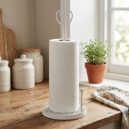 K&uuml;chenrollenhalter AMBIENTE HAUS "K&uuml;chenrollenst&auml;nder Herz in Antikwei&szlig;", wei&szlig;, B:17cm H:39cm T:17cm, Eisen, K&uuml;chenrollenhalter, Halter f&uuml;r K&uuml;chenrollen