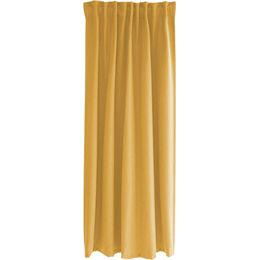 Vorhang HOMING "Galdin" Gr. 1, gelb (safran), B:140cm H:175cm, Polyester, Gardinen, Verdunklungsvorhang, blickdicht, Thermo, Energiesparend