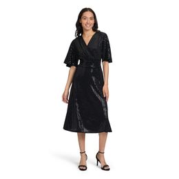 Cocktailkleid Vera Mont "Damen im Glitzer-Look", Damen, Gr. 40, Normalgr&ouml;&szlig;en, schwarz (schwarz, schwarz), Obermaterial: 86% Polyamid, 9% Polyester, 5% Elasthan, ausgestellt kurz, Kleider