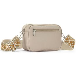 Umh&auml;ngetasche Lascana "Minibag, Crossbody Bag, Damentasche, Schultertasche", Damen, Gr. B/H/T: 19cm x 15cm x 8cm, grau (taupe), Stoff, Textil, unifarben, Taschen Umh&auml;ngetasche, Handtasche Damen zum Umh&auml;ngen mit auswechselbaren Schulterriemen VEGAN