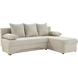 Jockenh&ouml;fer Ecksofa JOCKENH&Ouml;FER GRUPPE "L-Form, B: 191 cm", beige, grau 426, 17, B:191cm H:87cm T:142cm, Korpus: 100% Polyester;Kissen: 100% Polyester, Sofas, Ecksofa, mit Bettfunktion & Bettkasten