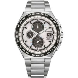 Funkchronograph Citizen, silber (titansilberfarben, wei&szlig;), Armbanduhren, Herren, Armbanduhr, Solar, Herrenuhr, analog, Perpetual Kalender