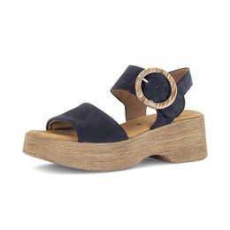 Plateausandaletten Gabor "Plateau Sandale", Damen, Gr. 40, blau, Schuhe