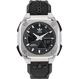 Chronograph adidas originals "CITY TECH ONE", schwarz (schwarz, silberfarben), Armbanduhren, Herren, Chronograph, Armbanduhr, Quarzuhr, Herrenuhr, analog, digital