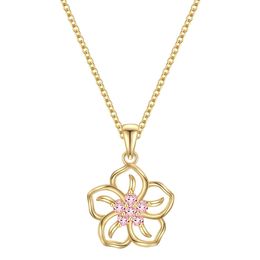 Kette mit Anh&auml;nger Rafaela Donata "RD5043", gelb (gelbgold), Halsketten, Damen, 42,0cm Basiskette + 7,0cm Verl&auml;ngerung,mit Zirkonia, Silber 925 (Sterlingsilber), mit Zirkonia