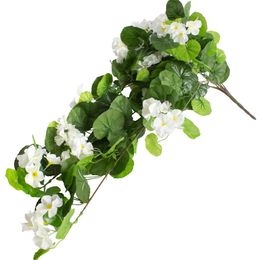 Kunstblume BOTANIC-HAUS "Geranienh&auml;ngebusch mit 10 Stielen", beige (creme, wei&szlig;), B:30cm H:70cm T:30cm &Oslash;:30cm, Kunststoff, Kunstpflanzen