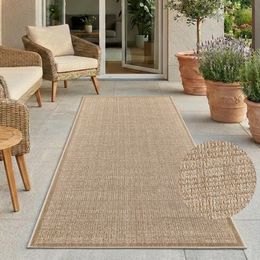 Outdoorteppich Carpet City "Outdoor 791, auch in rund", braun, B:80cm H:5mm L:250cm, Polypropylen, Teppiche, Outdoorteppich, Witterungsbest&auml;ndig f&uuml;r Balkon, Terrasse, In und Outdoor, Sisal Optik