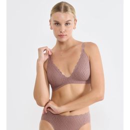B&uuml;gelloser BH Sloggi "ZERO Feel Bliss THE UP", Damen, Gr. L, N-Gr, cacao, Spitze, Obermaterial: 76% Polyamid, 24% Elasthan, BHs, Spitzenoptik, Lift-Up Effekt, mit herausnehmbaren atmungsaktiven Pads