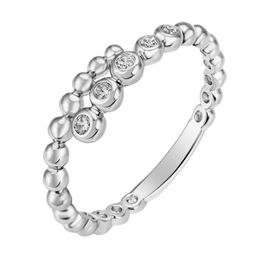 Fingerring Firetti "Schmuck Geschenk Silber 925 Damenring Kugeln rund Tennis" Gr. 58, silberfarben, kristallwei&szlig;, Fingerringe, Damen, 58, Silber 925 (Sterlingsilber), 2,4mm, Fingerring, mit Zirkonia (synth.)