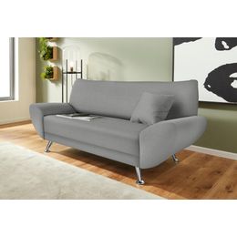 2-Sitzer Home Affaire "Saltare, elegant & komfortabel, toller Designfu&szlig;, Breite 174cm, bequem", grau, B:174cm H:78cm T:82cm, Kunstleder SOFTLUX;Luxus-Microfaser ALCAZAR (100% Polyester);Feinstruktur (100% Polyester), Sofas, bequeme Armlehnen