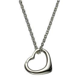 Kette mit Anh&auml;nger Firetti "Schmuck Geschenk Silber 925 Halsschmuck Halskette Ankerkette Herz", silber (silberfarben), Halsketten, Damen, Silber 925 (Sterlingsilber), L: 40,5