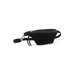 Bauchtasche ELBSAND "Umh&auml;ngetasche, Ledertasche, Brusttasche, Crossbody Bag, G&uuml;rteltasche", Damen, Gr. B/H/T: 26cm x 12cm x 7cm, schwarz, Veloursleder, unifarben, Taschen, Handtasche Damen zum Umh&auml;ngen aus weichem Veloursleder