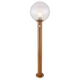 Au&szlig;en-Stehlampe Globo LIGHTING "OSSY", braun (holzoptik), H:100cm &Oslash;:25cm, Leuchten, Au&szlig;enleuchte mit Sensor f&uuml;r Garten & Weg