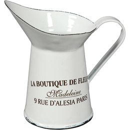 Kanne AMBIENTE HAUS "Krug aus Emaille klein in antikwei&szlig;", wei&szlig;, B:11cm H:12cm, Emaille, Kannen, Karaffe, f&uuml;r In- u. Outdoor, Krug mit schwarzem franz&ouml;sischem Aufdruck
