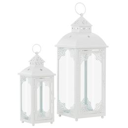 Kerzenlaterne OTTO HOME "Weihnachtsdeko", wei&szlig;, Metall, Kerzenhalter, Windlichter mit filigranen Ornamenten aus Metall, wei&szlig; lackiert