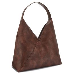 Shopper Vivance "Schultertasche, Handtasche, Henkeltasche, Einkaufstasche, Hobobag", Damen, Gr. B/H/T: 36cm x 36cm x 14cm, braun, Lederimitat, unifarben, Taschen Shopper, im modischen Hobo-Look VEGAN