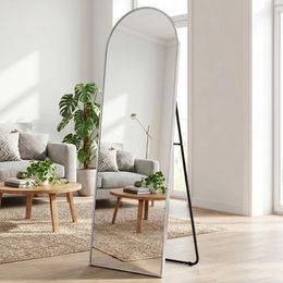 Spiegel OTTO HOME "Standspiegel Addrik, wahlweise in 2 Gr&ouml;&szlig;en 150x40cm oder 180x60cm", transparent (silber), B:40cm H:150cm T:2,7cm, Sicherheitsglas, Spiegel, Ganzk&ouml;rperspiegel mit Sicherheitsglas, in verschiedenen Farben
