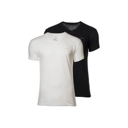 T-Shirt Gant "T-Shirt V-NECK T-SHIRT 2-PACK 2er Pack", Herren, Gr. 3XL, schwarz (schwarz, wei&szlig;), Obermaterial: 100% Baumwolle CO., Shirts T-Shirt
