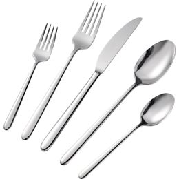 Besteck-Set Hanseatic "DAILY", silber (silberfarben), 30, Edelstahl 18/10, Essbesteck-Sets, leichtes und minimalistisches Design