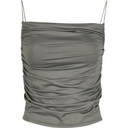 Muskelshirt Urban Classics "Urban Classics Ladies Waterfall Jersey Top", Damen, Gr. XL, olive, 91% Polyester, 9% Elasthan, unifarben, slim fit, ohne Ausschnitt, Shirts