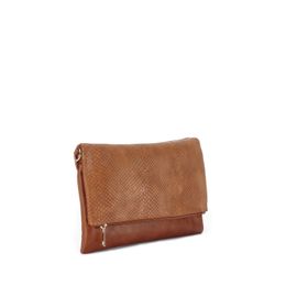 Umh&auml;ngetasche Vivance "Clutch, Abendtasche, Minibag, Schultertasche, Crossbody Bag", Damen, Gr. B/H/T: 30cm x 19cm, braun (camel), Lederimitat, unifarben, Taschen Umh&auml;ngetasche, Handtasche Damen zum Umh&auml;ngen im gepr&auml;gten Animal-Look VEGAN
