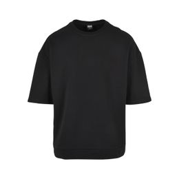 Rundhalspullover Urban Classics "Urban Classics Herren Oversized Short Sleeve Crew", Herren, Gr. S, schwarz, 65% Baumwolle, 35% Polyester, unifarben, oversize, Rundhals, Pullover Rundhalspullover