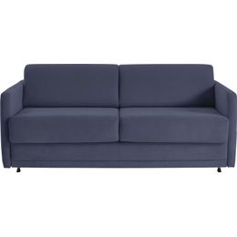 Schlafsofa "Limone", blau (dunkelblau), B:178cm H:82cm T:93cm, ATLANTIC HOME COLLECTION, Sofas, Schlafsofa, f&uuml;r Dauerschl&auml;fer geeignet inklusive hochwertige Matratze