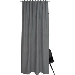 Sch&ouml;ner Wohnen Kollektion Vorhang "Solo" Gr. 2, grau, B:130cm H:300cm, Jacquard, Baumwolle, Polyester, SCH&Ouml;NER WOHNEN-KOLLEKTION, Gardinen, mit Lederapplikation