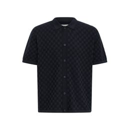 Kurzarmhemd Blend "Kurzarmhemd BHDeven", Herren, Gr. M, N-Gr, schwarz (schwarz beauty), Obermaterial: 60% Baumwolle CO. 40% Polyester PES., Hemden