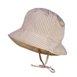 Schlapphut MaxiMo, M&auml;dchen, Gr. 43, beige, streifen, Web, Baumwolle, H&uuml;te Schlapphut